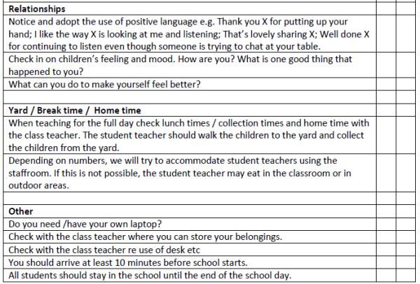 Student Teacher Placement Policy – DSPNS